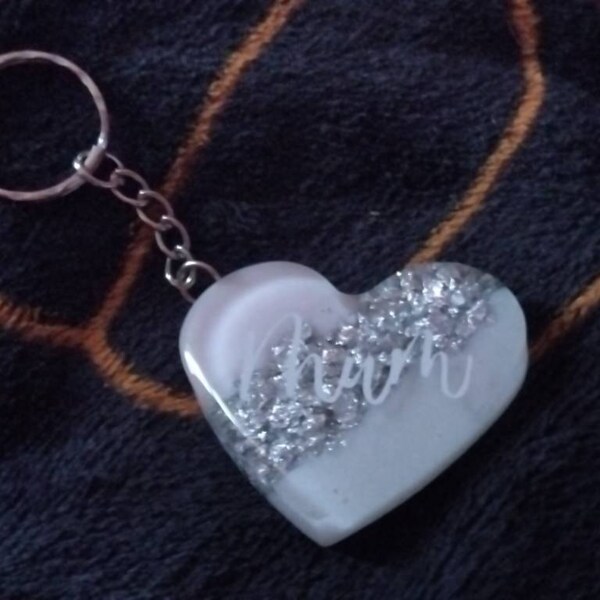 God Mother Resin Glitter Heart KEYRING, God Mother Gift, God Mum ...