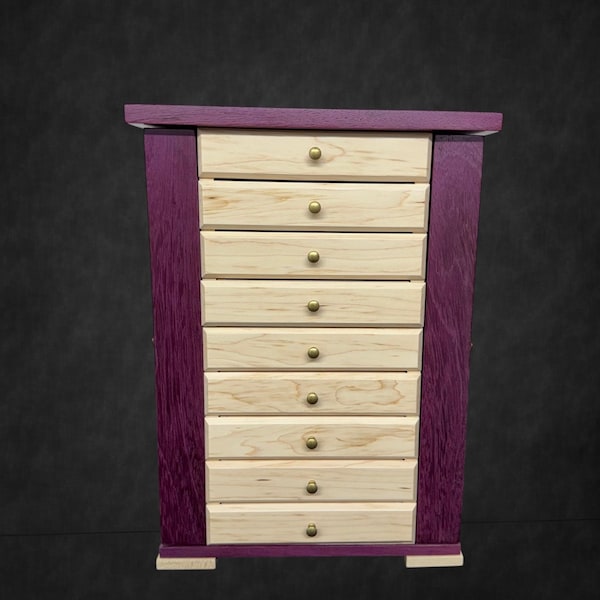 6-drawer Custom Shaker Style Jewelry Box With Necklace Hooks, Jewelry ...