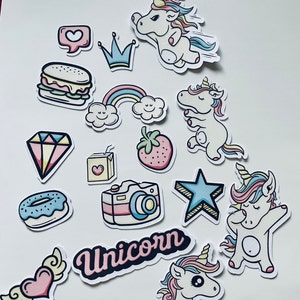 Cute Unicorn Digital Sticker Bundle Png Jpg Eps and Ai/unicorn ...