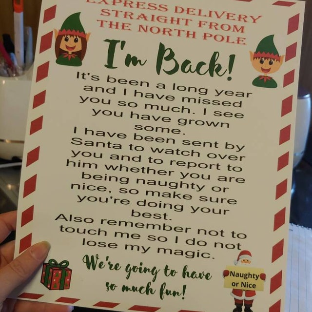 I'm Back Elf Letter, Printable Elf Christmas Letter, Instant I'm Back Elf Letter, Printable Elf Christmas Letter, Instant
