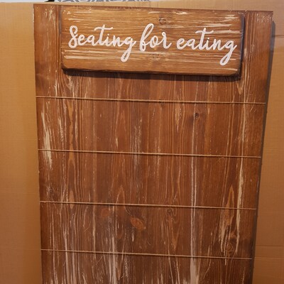 Wooden Wedding Table Plan portrait, Find Your Seat Table Plan, Rustic ...