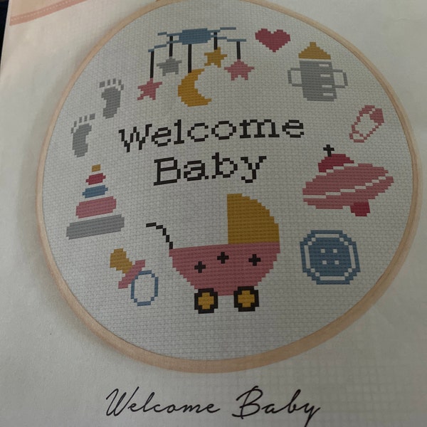 Welcome Baby Cross Stitch Pattern - New Baby Cross Stitch Pattern PDF ...