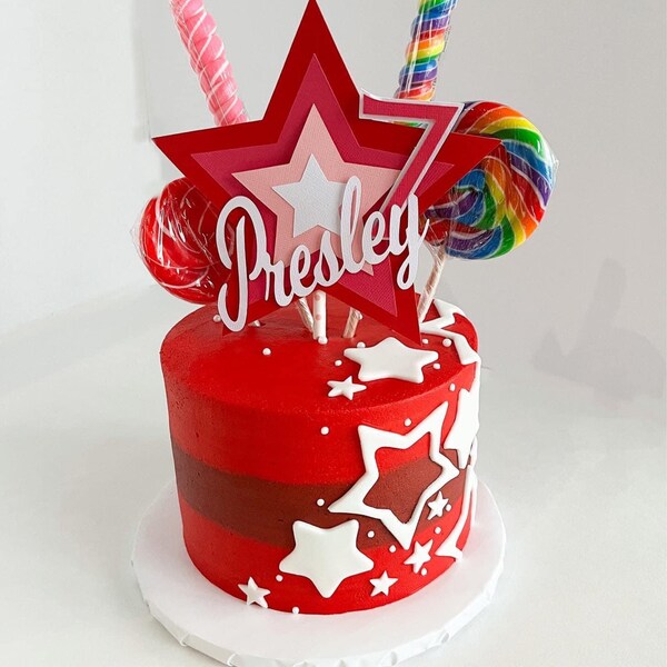 Star Party Cake Topper, American Birthday Party, Girl Doll Party ...