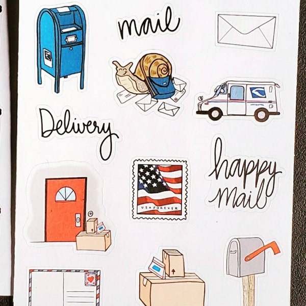 Mail Things Deco Stickers, Mail Deco Stickers, Postal Stickers, Post ...