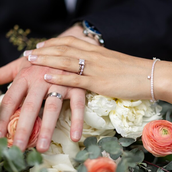 Solitaire Engagement Ring Princess Cut Diamond Ring Real Lab Grown ...