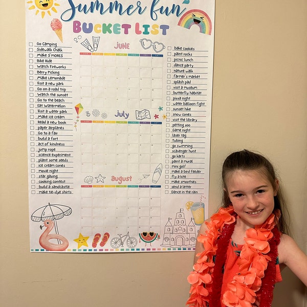 Editable Summer Calendar Printables Instant Digital Download Summer Fun ...