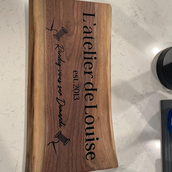 Personalized Walnut Name Sign, Live Edge Rustic Sign, Wood Housewarming ...