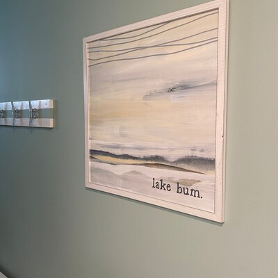 Lake Bum Print Lake House Decor Modern Quote Artwork Neutral Painting ...