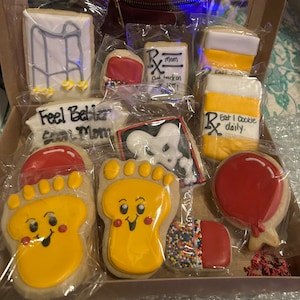 Get Well Sugar Cookies/ Surgery Gift / Knee Surgery Sugar Cookies ...