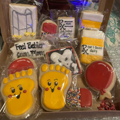 Get Well Sugar Cookies/ Surgery Gift / Knee Surgery Sugar Cookies ...
