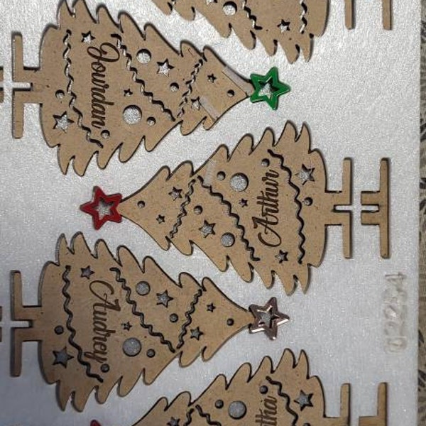 Personalized Christmas Place Cards - Custom 3D Wooden Tree Name Place ...