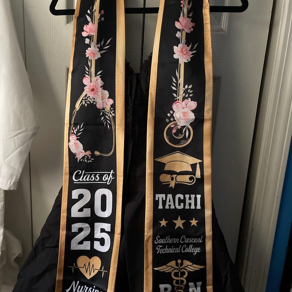 Customized Nursing Stole, Nursing Graduation Stole, RN Stole Nursing ...