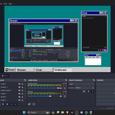 Windows 95 Retro Twitch Overlay Starter Pack Animated Overlays Panels ...