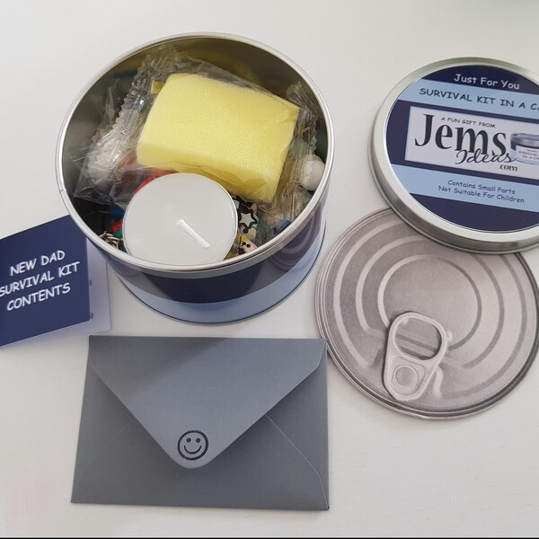 New Dad Survival Kit in A Can. Fun Gift & Card for Daddy to Be/new ...
