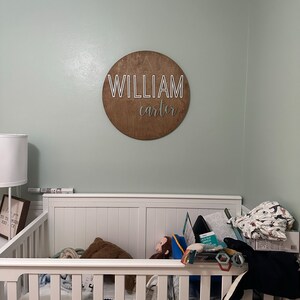 Nursery Name Sign Above Crib Sign Round Name Sign Custom - Etsy