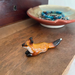 Handmade Red Fox Clay Figurine Standing - Etsy