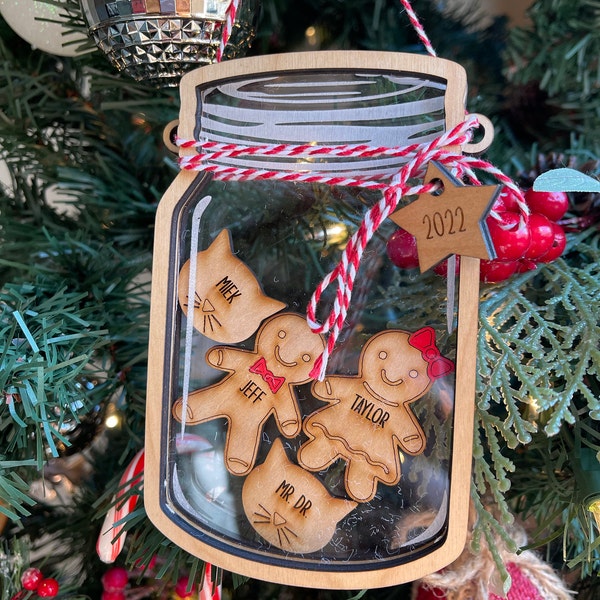 Personalized Gingerbread,mason Jar,personalized Gift,christmas Ornament ...