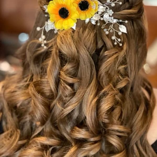 Sunflower Bridal Headpiece Sunflower Hair Comb Sunflower Headband ...