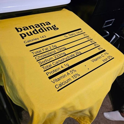 Banana Pudding Nutrition Facts SVG, PNG, EPS, Dxf - Etsy
