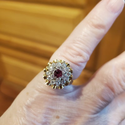 14ky Multi Stone Star Ring - Etsy