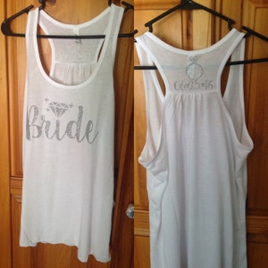 Bride Tank Top Bella Flowy Tank Top With Sparkle and Bling Bride Tank ...