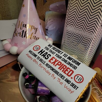 18th Birthday Funny Chocolate Bar Wrapper Personalised With Any Message ...