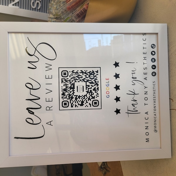 Ask for Review QR Code Sign Template Canva, Google Review Sign ...