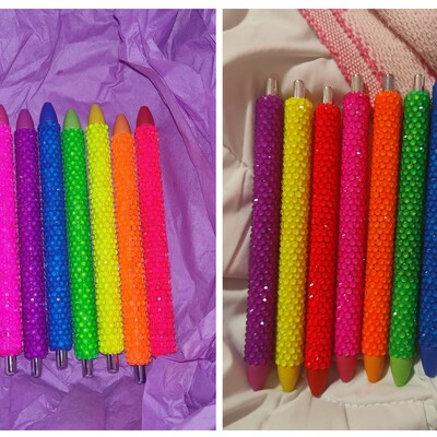 Neon RAINBOW Custom Rhinestone Pen - Etsy