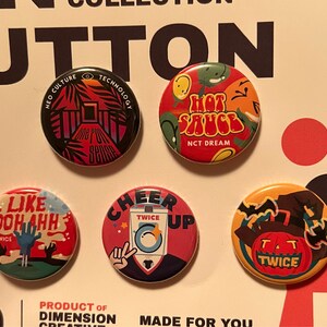 TWICE Debut Pinback Button Badges 1.25 Like Ooh-ahh, Cheer Up, TT ONCE ...