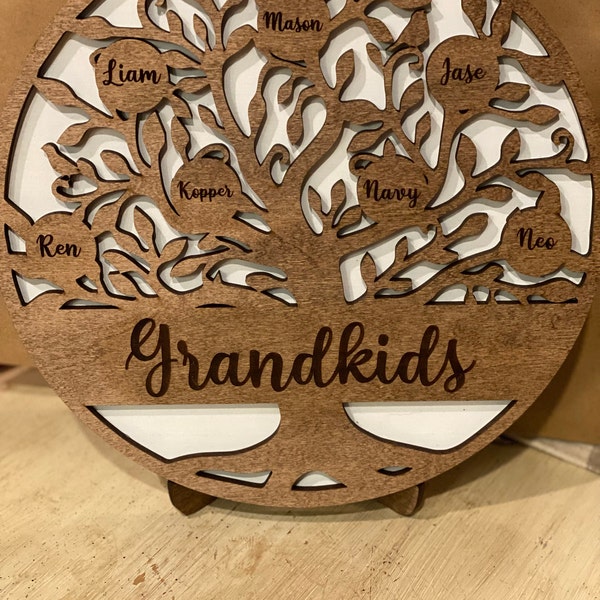 Family Sign, Custom Laser Engraved Family Tree Sign, Personalized ...