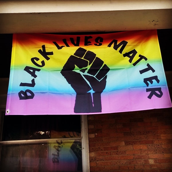 BLM Pride Flag, Black Lives Matter Flag, Black Life Matter Rainbow Flag ...