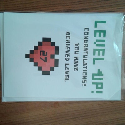 Personalised Level up Birthday Card, Level up Card, Retro Gaming Card ...