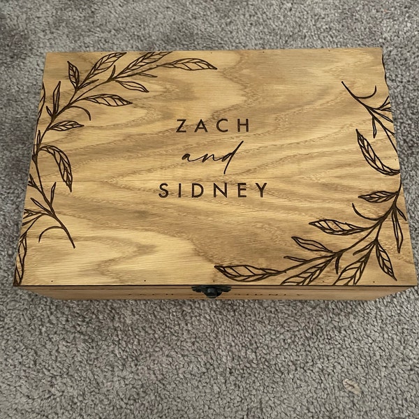 Custom Memory Keepsake Wooden Love Box With Personalization - Wedding ...