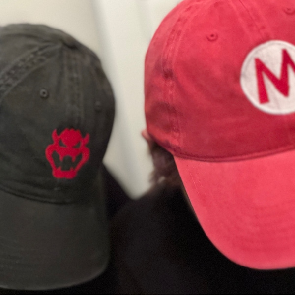 Super Mario Bros Cap Embroidered Washed Cotton Cap Mario Cap Luigi Cap ...