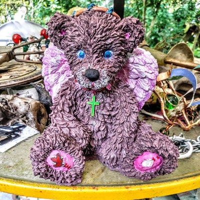 Painted Dragon Statue Garden Decor Cute Winking Dragon - Etsy