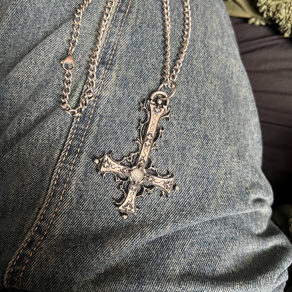 Traumaturgist's Cross: Gothic Inverted Cross Pendant With Custom ...