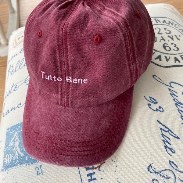 Custom Text Embroidered Hat, Personalized Saying Cap, Vintage Baseball ...