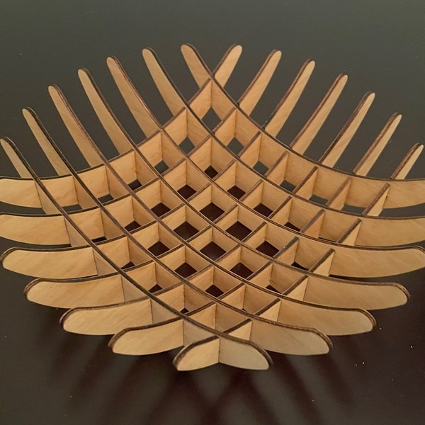 Fruit Bowl Laser Cut Plywood SVG DXF 3 Size 4 Material Thicknesses ...
