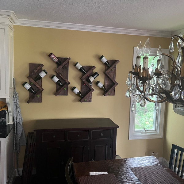 Zig Zag Wine Rack | the Ziggy Zag | Z Geometric Wall Mounted Rustic ...