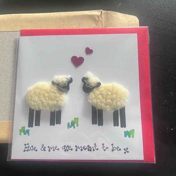 Handmade Sheep Card Gift Cwtch Welsh Gift Present Wales Greetings Card ...