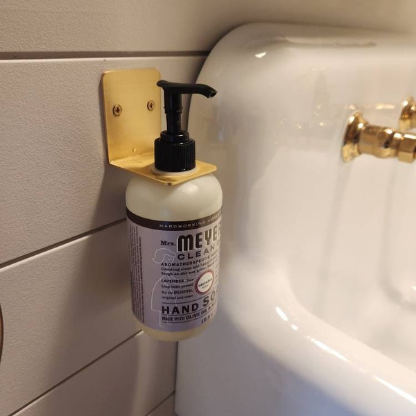 Pump Bottle Holder • Hand Soap Bracket • Wall Mounted Pump Bracket ...