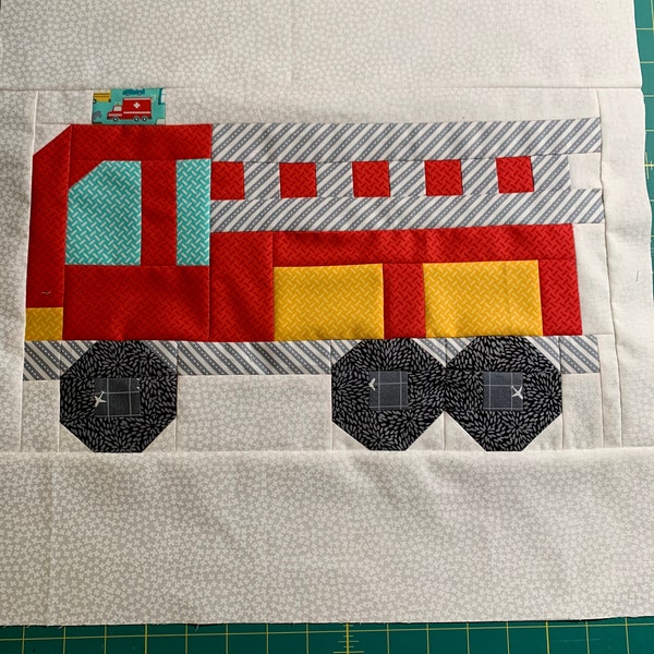 PDF Quilt Block Pattern – Fire Truck – Vehicle Quilt - Etsy