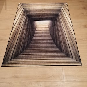 Tunnel Rug, Optical Illusion Rug, Illusion Rug, Rectangular Illusion ...