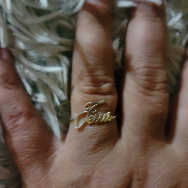 Custom Name Ring Children Name Ring Sterling Silver Ring Personalized ...