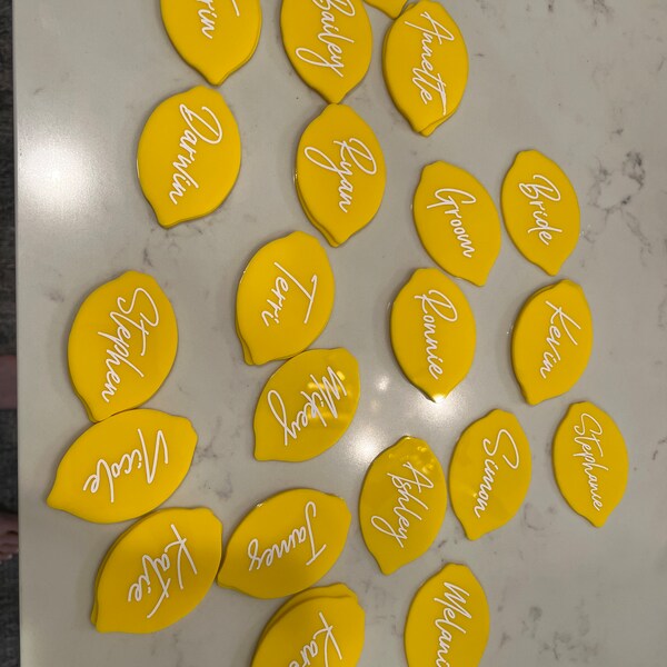 Lemon Party Name Place/plate Tag - Etsy