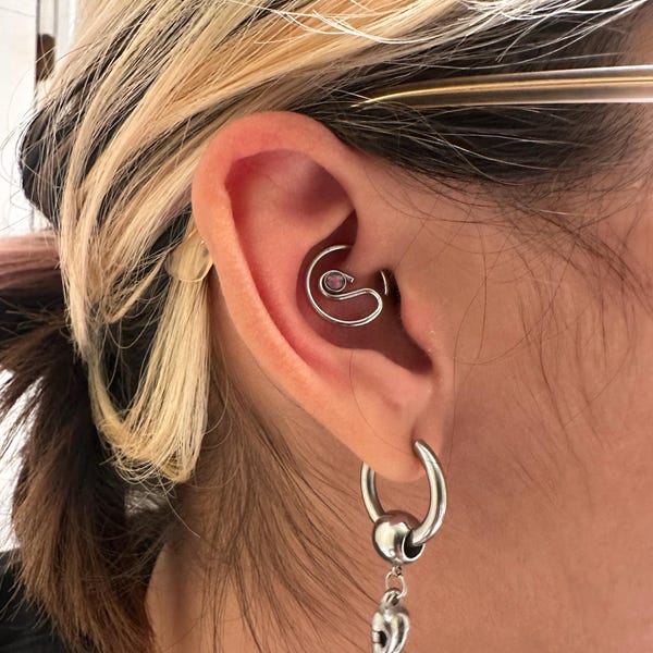 PAIR Alien Iridescent Stainless Steel Screw Fit Plugs Space Martian ...