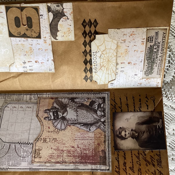 Halloween Flip-out Pockets, Junk Journal Supplies, Vintage Ephemera ...