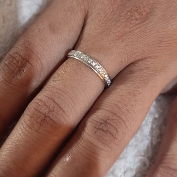 3ct Princess Cut Moissanite Hidden Halo Engagement Ring, Solitaire Princess Cut Ring, Moissanite ...