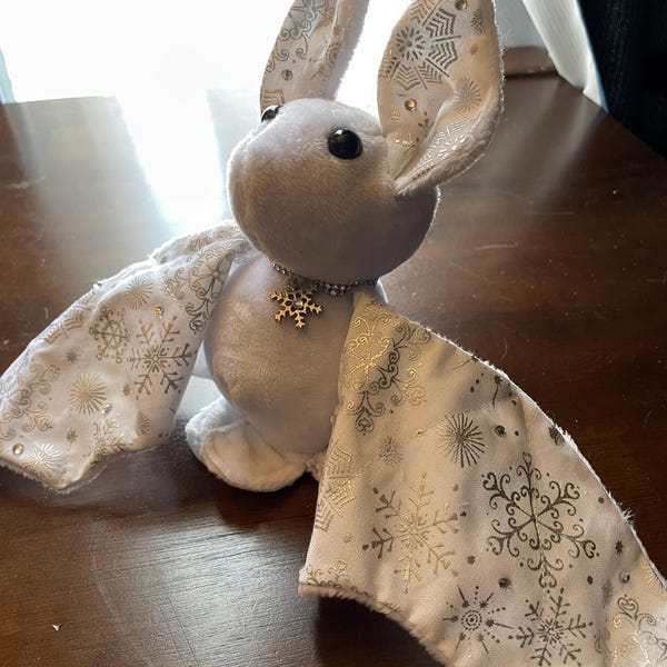 Large Bat Plush Stuffed Animal Beezeeart Black 'skelly Cat' Halloween ...