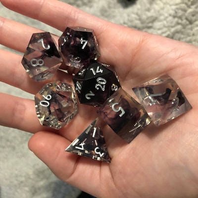 Shipwrecked Handmade Sharp Dice Teal/white/clear Resin Cast Dice Set of ...